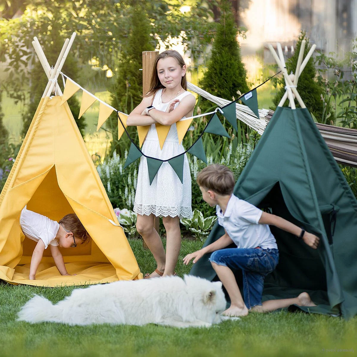 Water-resistant tipi tent, outdoor and indoor tipi Garden Forest - Cozy ...