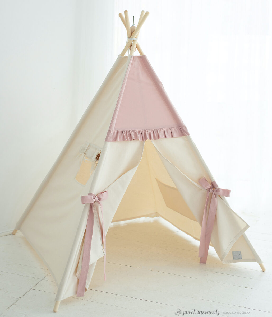 Tipi Tent Pink Frill, tipi set 5 el. - Cozy & Dozy