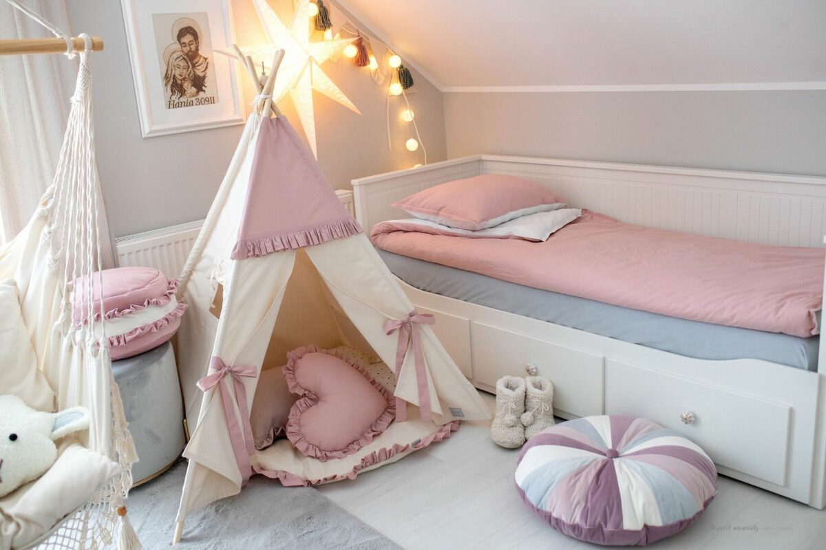 Tipi Tent Pink Frill, tipi set 5 el. - Cozy & Dozy
