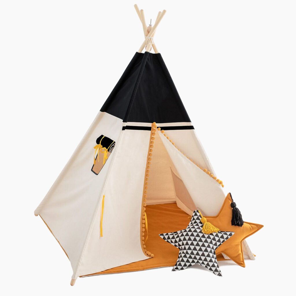 Tipi tent Blue Sea, velvet tipi with window - Cozy & Dozy